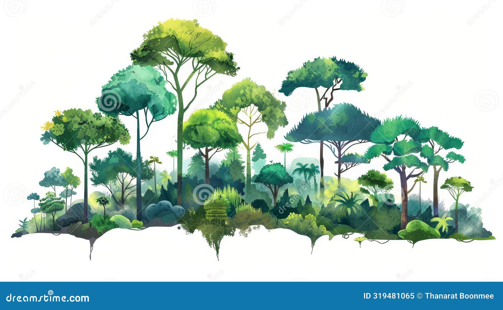 A Multilayered Forest Canopy Creating Diverse Ecosystems Stock ...