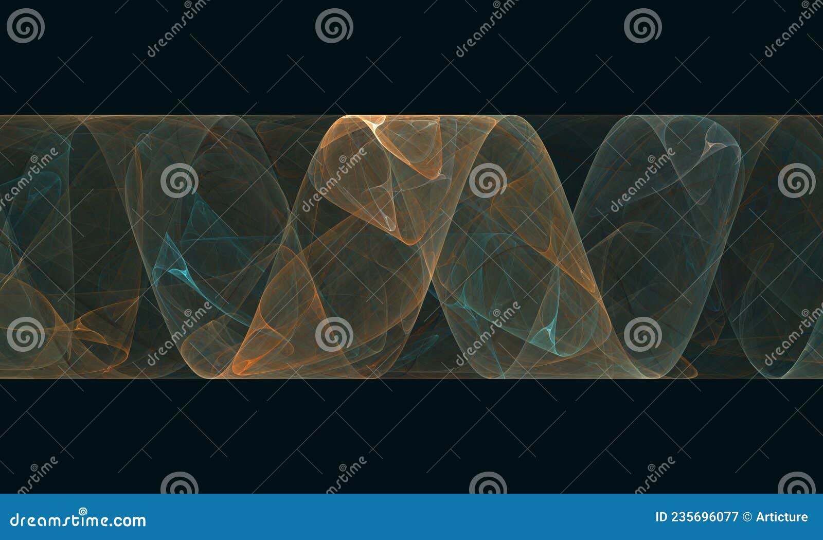 Multilayered Orange Turquoise Snake Shape into Rectangular on Black ...