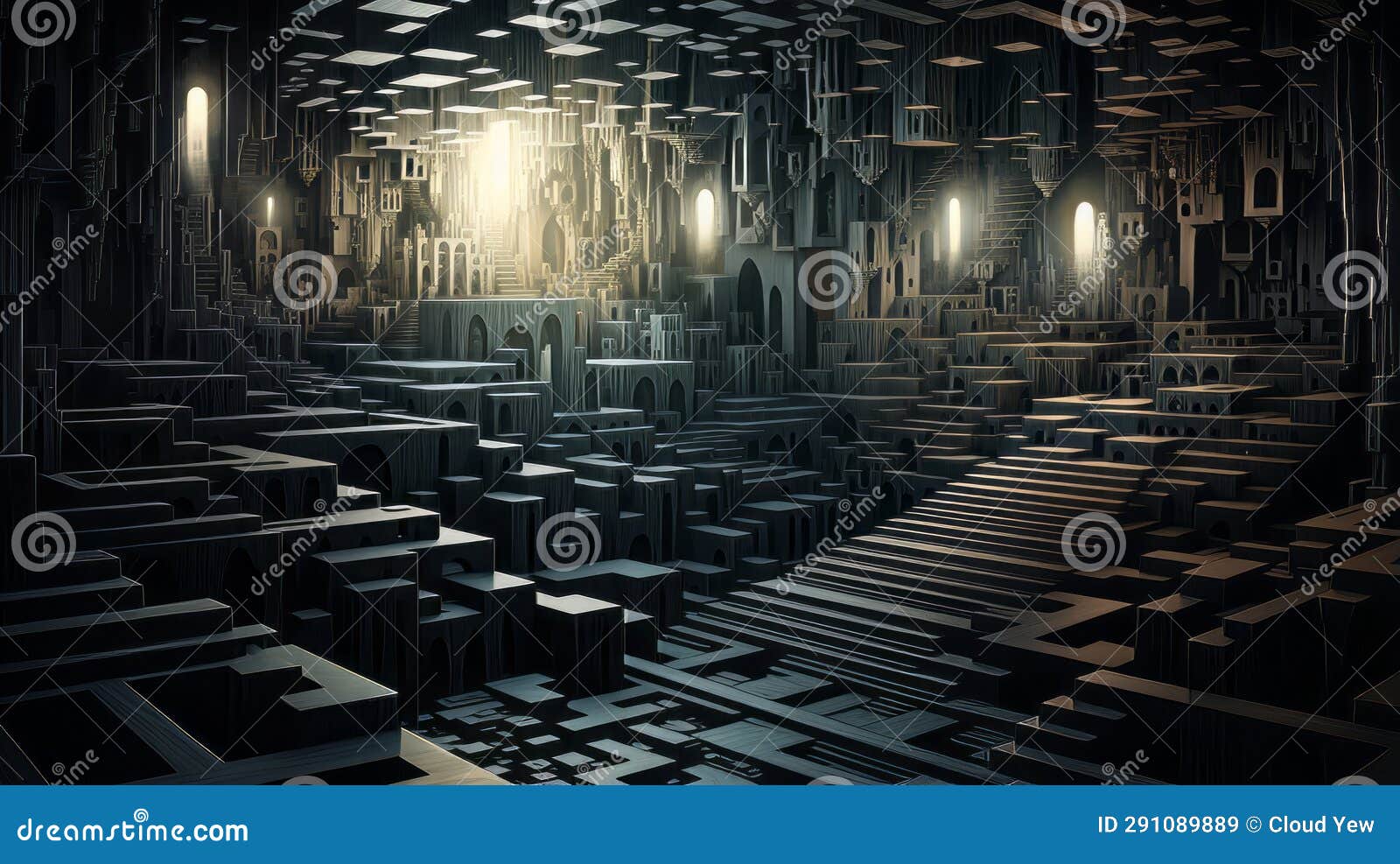 Multilayered Perception Scene Illusion Stock Illustration ...