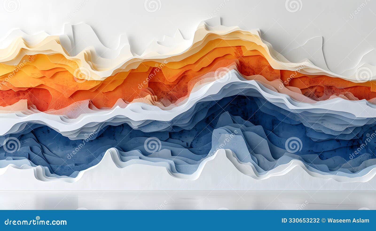 Multilayers Color Texture 3D Papercut Layers in Gradient Banner Stock ...