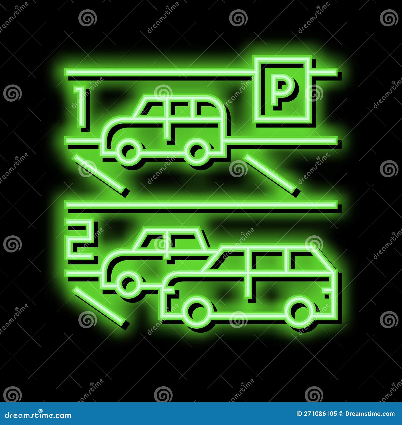 Multilevel Car Parking Neon Glow Icon Illustration Stock Vector ...