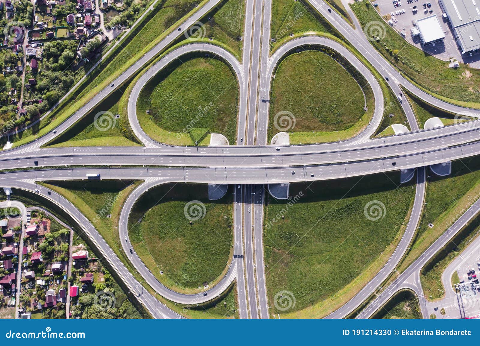 Multilevel Ring Roadway, Intersection of Traffic Flows. Aerial View ...