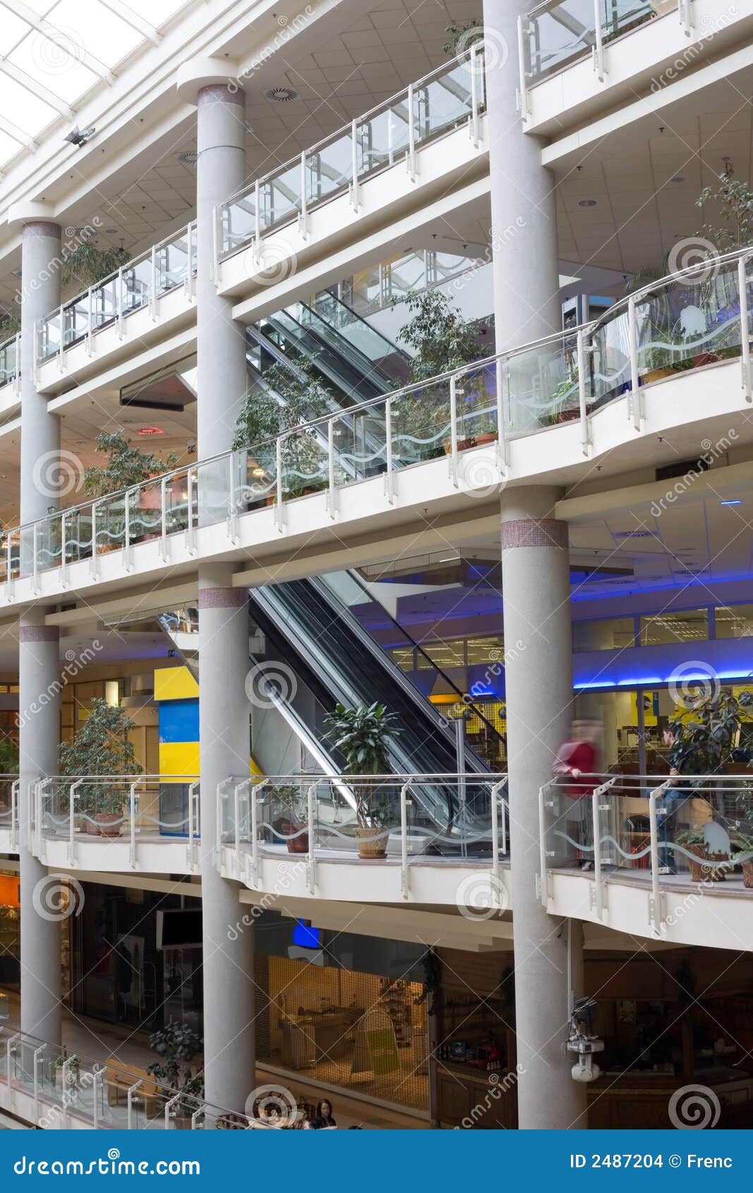 Multilevel shopping mall stock photo. Image of alley, indoors - 2487204