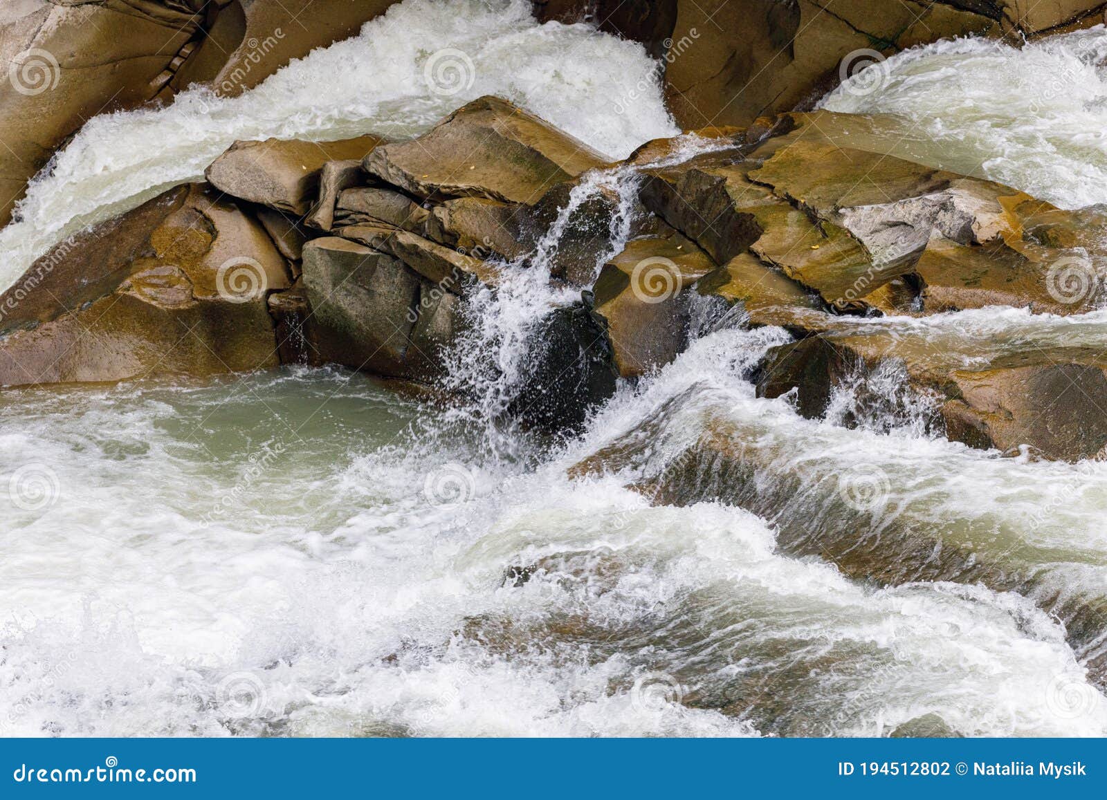 A Multilevel Waterfall Is A Rapidly Flowing River Stock Photography ...