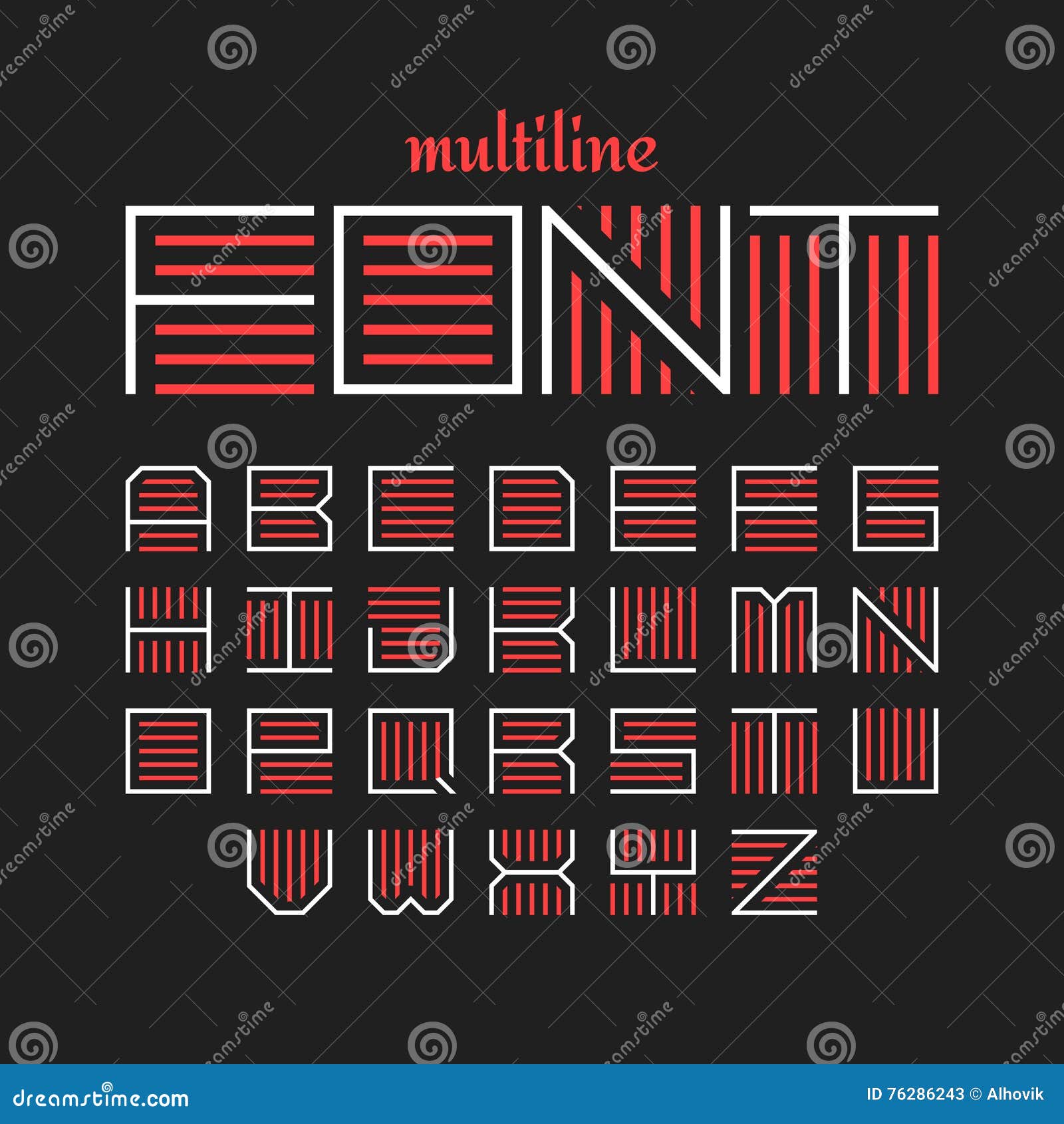 Multiline font stock vector. Illustration of line, stripe - 76286243