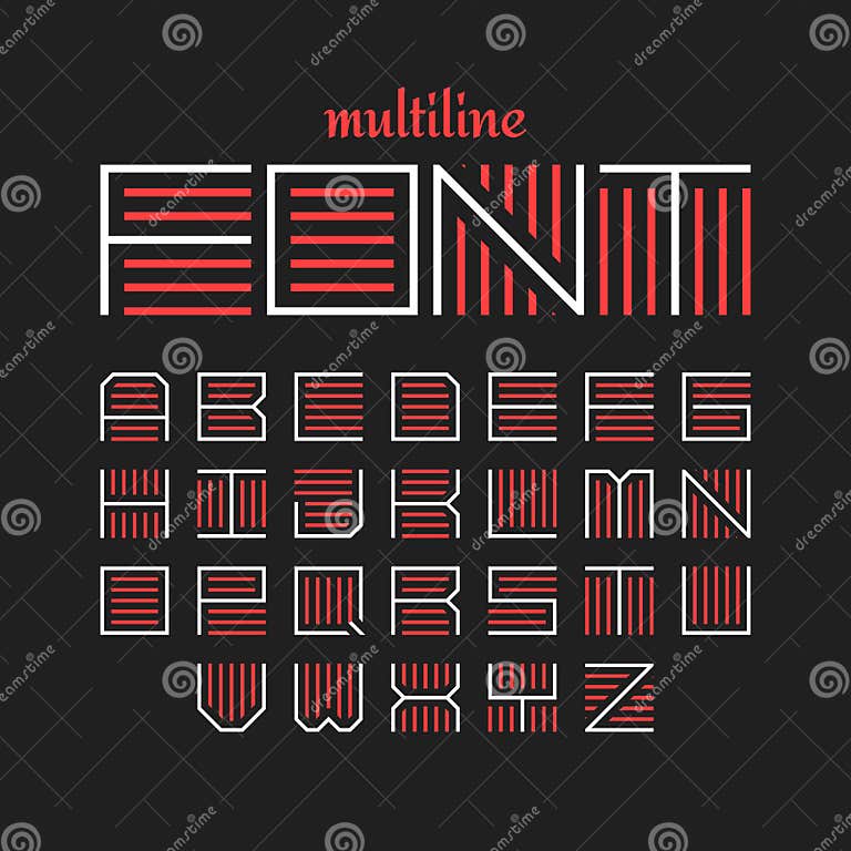 Multiline font stock vector. Illustration of line, stripe - 76286243