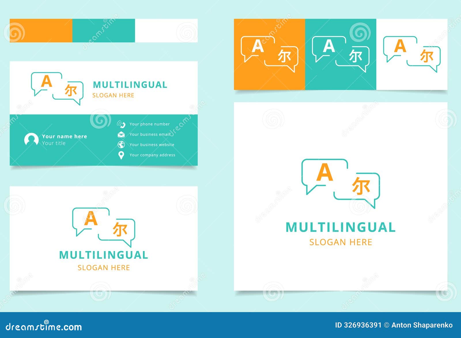 Multilingual Company Branding Its Identity With Chat Bubbles Logo ...
