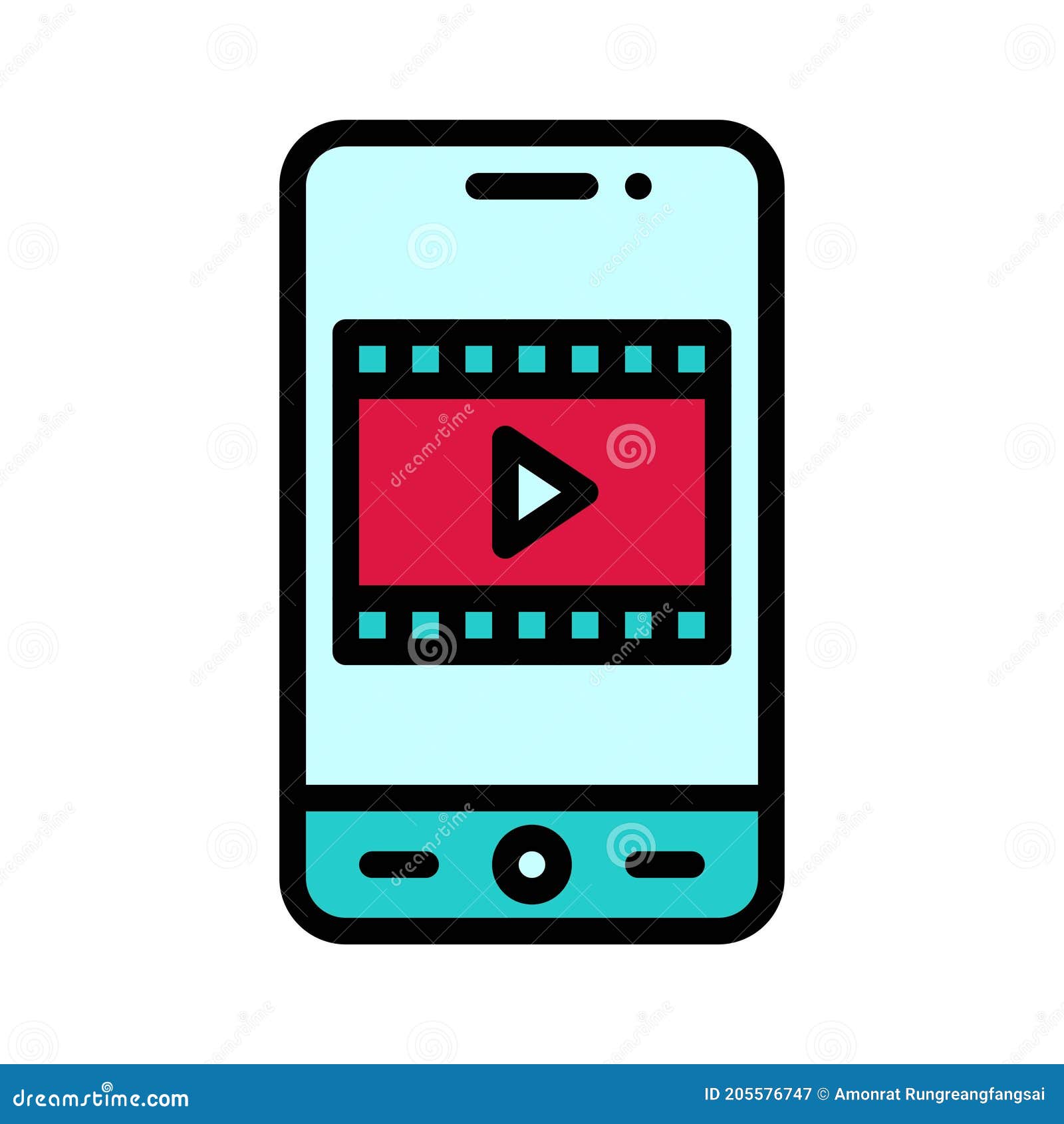 Multimedia App Icon, Mobile Application Vector Illustration Stock ...
