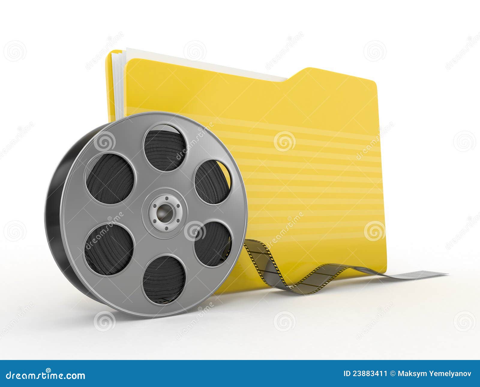 Multimedia Archive. Film Reel and Folder Stock Illustration ...