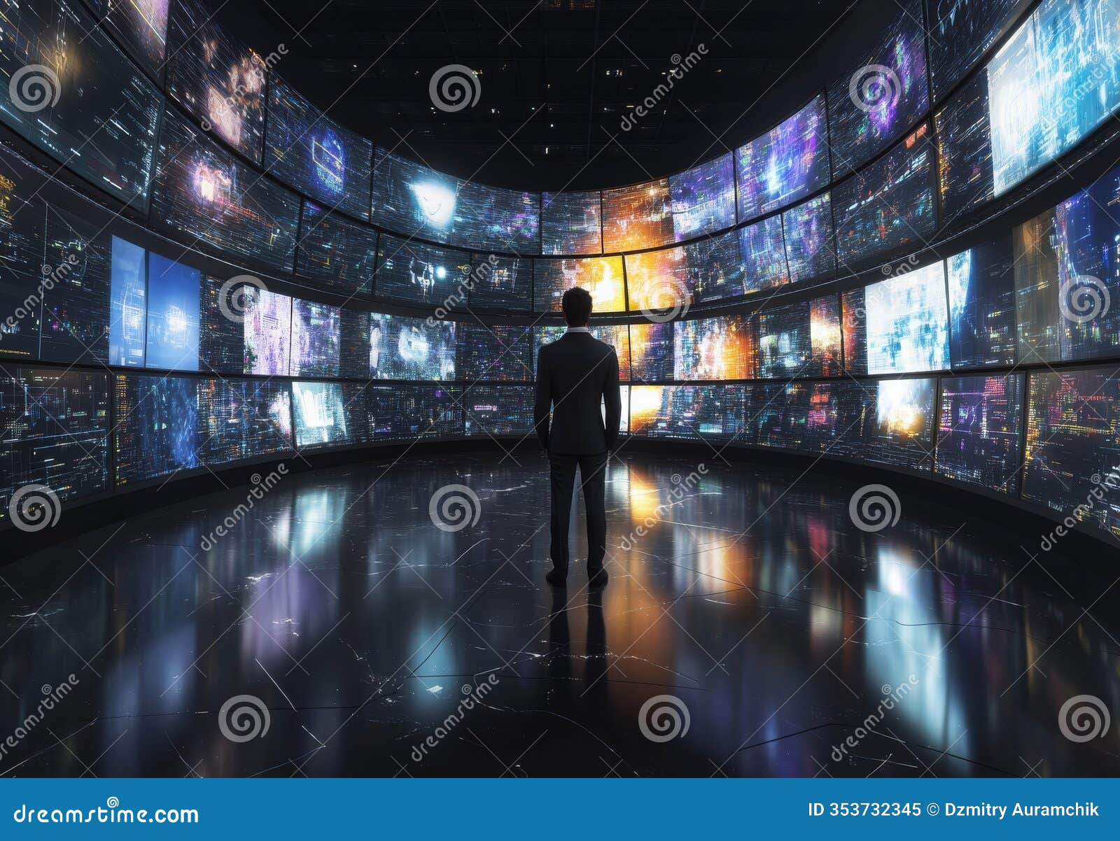 A Multimedia Backdrop Formed from Images Across Different Channels, Web ...