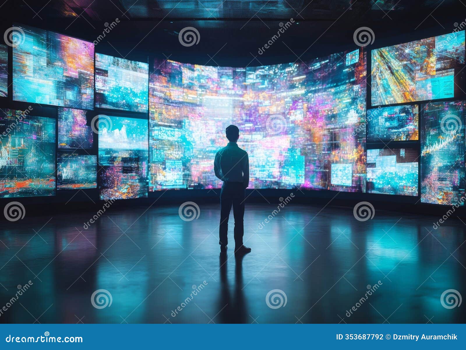 A Multimedia Background Created Using Various Channel Images, Web ...