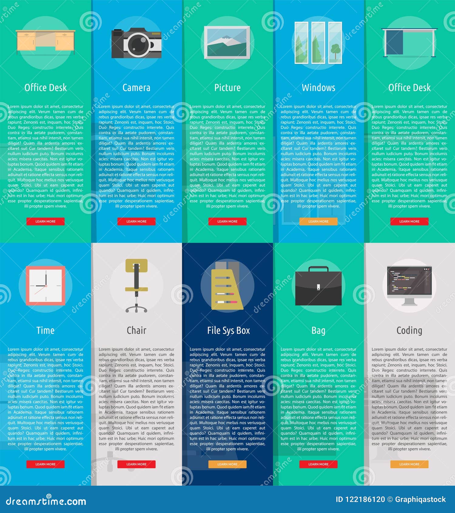 Multimedia Banner Concept stock vector. Illustration of flat - 122186120