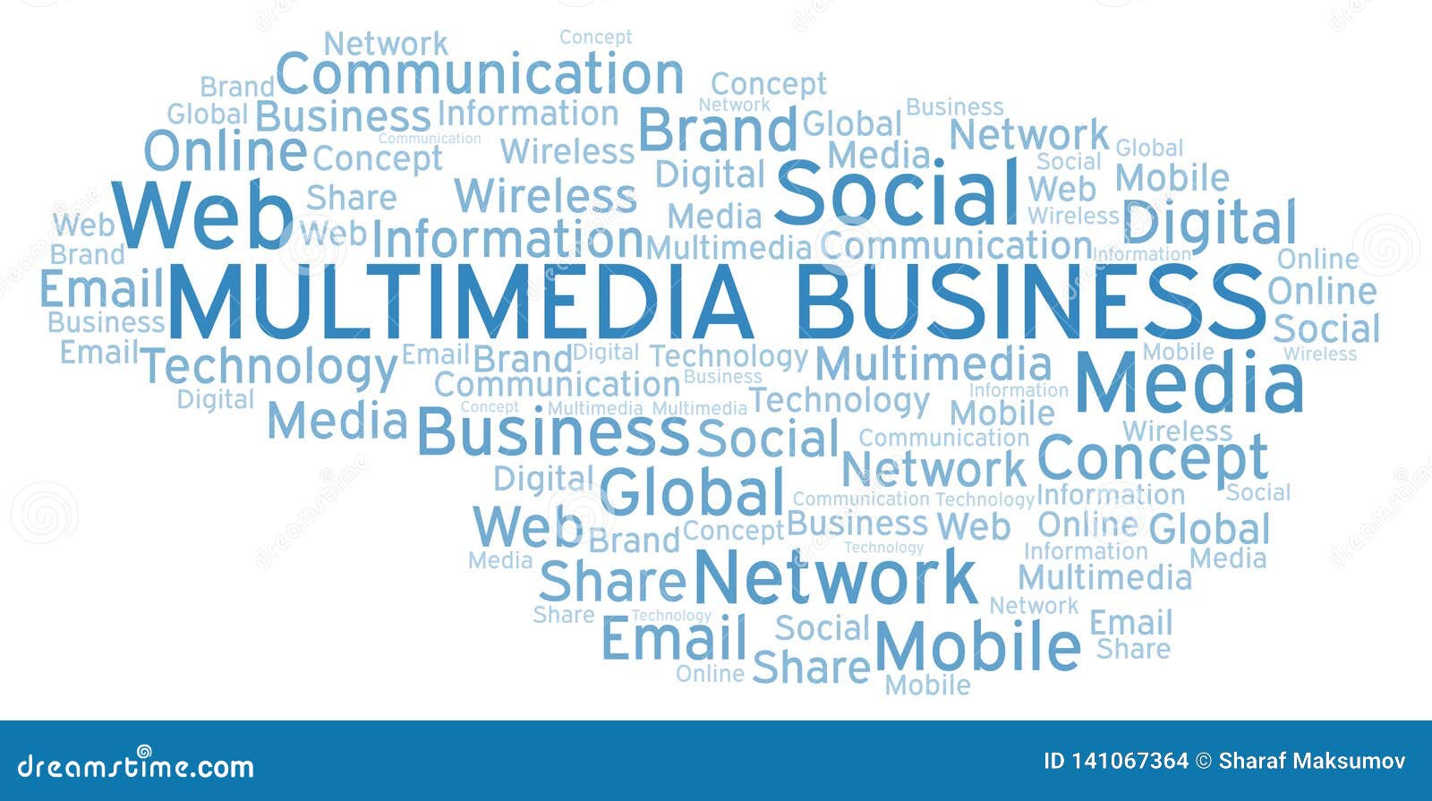Multimedia Business Word Cloud Stock Illustration - Illustration of ...