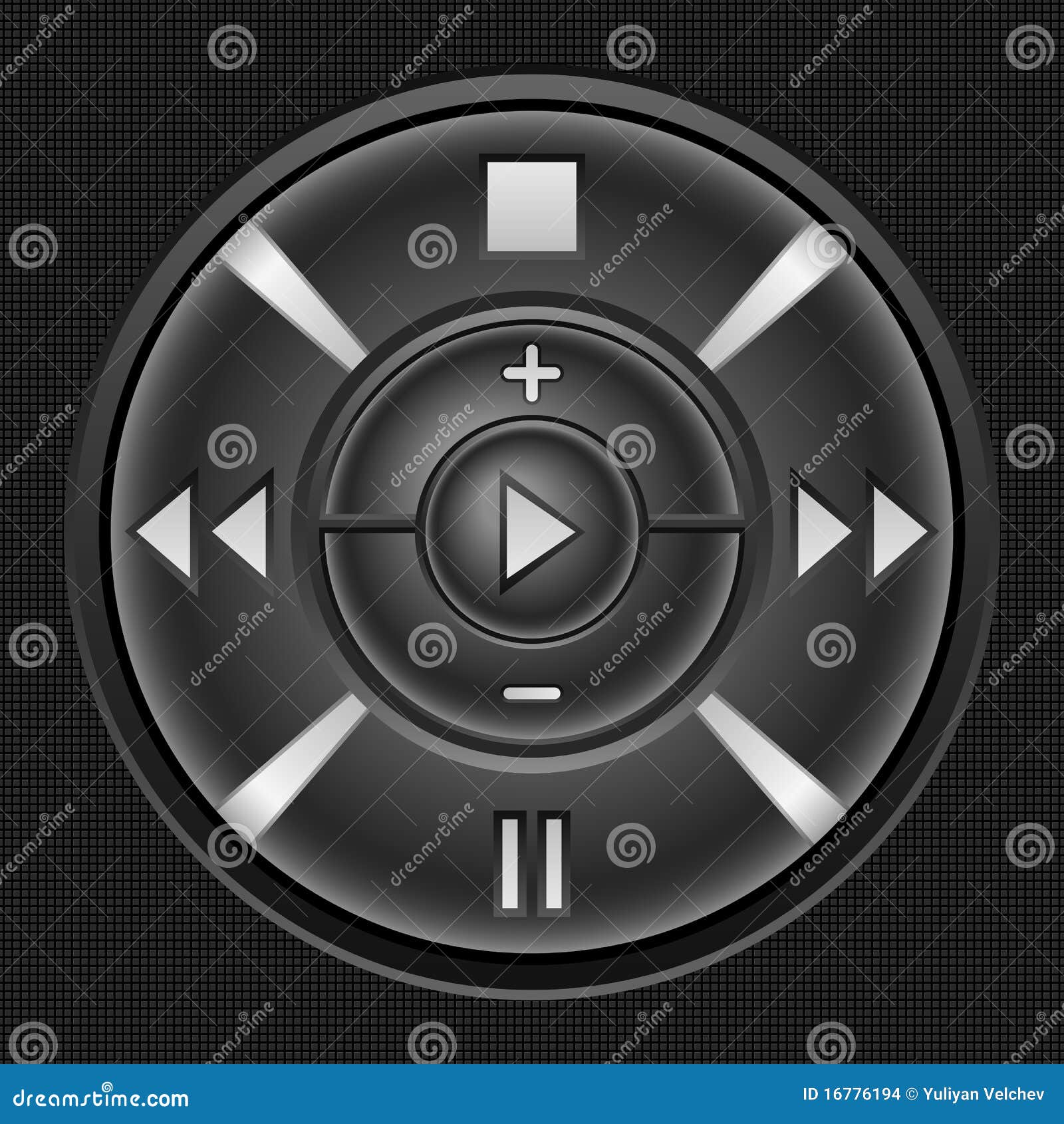 Multimedia button stock vector. Illustration of black - 16776194