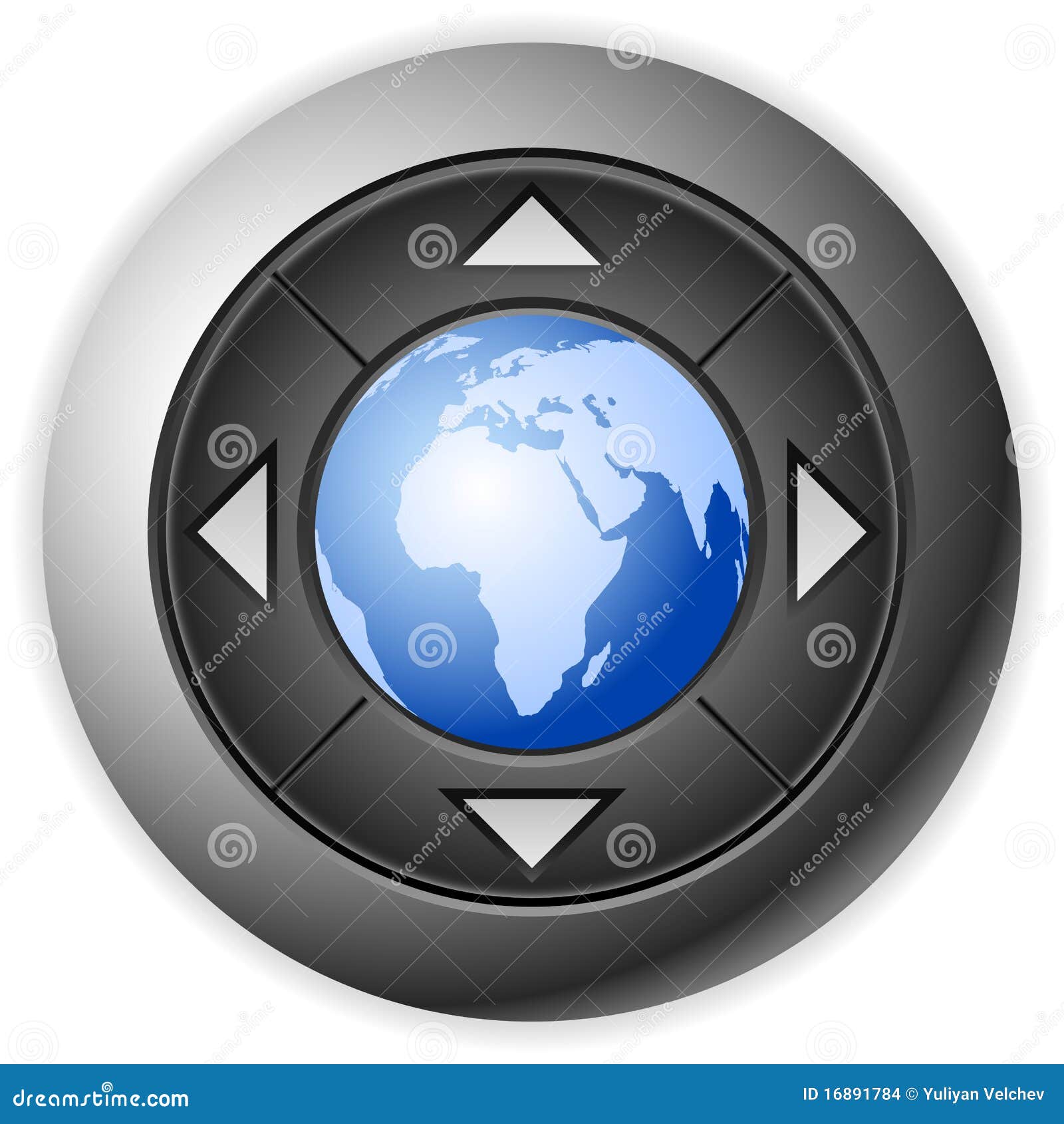 Multimedia button globe stock vector. Illustration of planet - 16891784