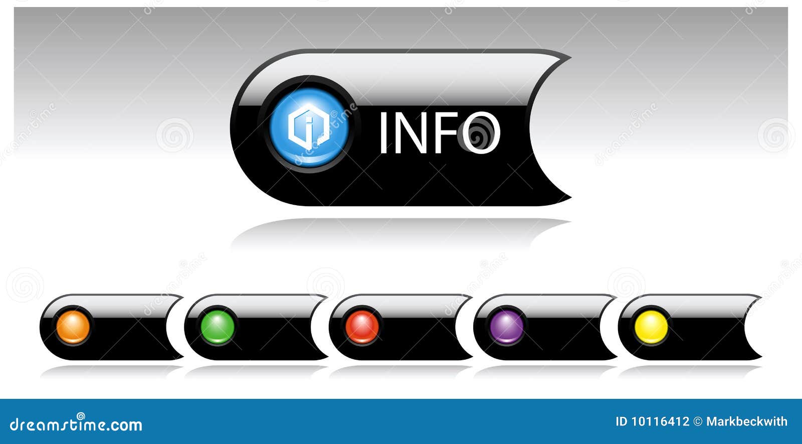 Multimedia Button Set Black Stock Vector - Illustration of menu ...