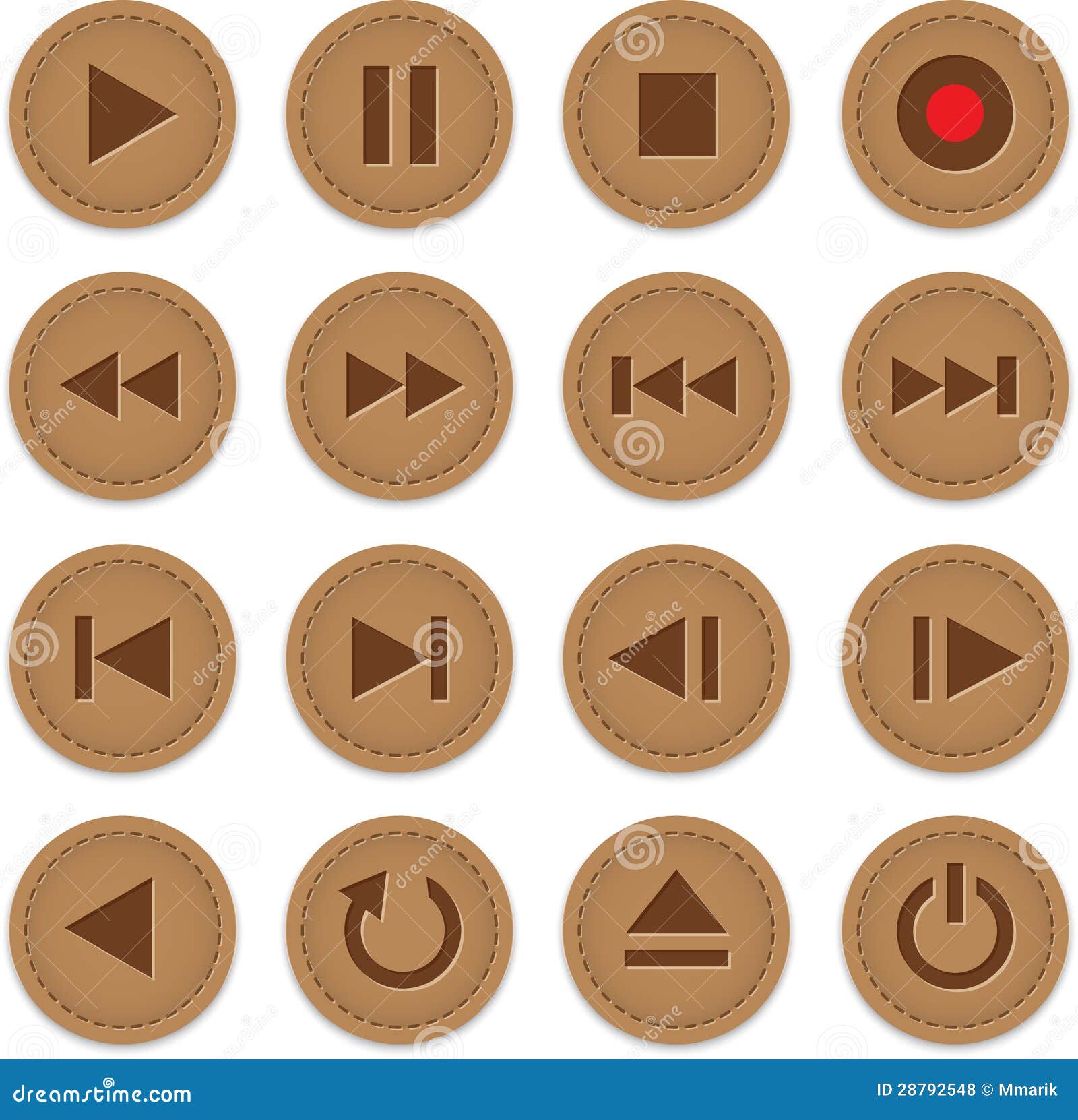 Multimedia buttons stock vector. Illustration of player - 28792548