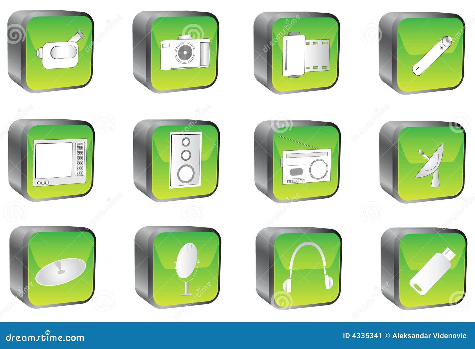 Multimedia buttons stock vector. Illustration of modern - 4335341