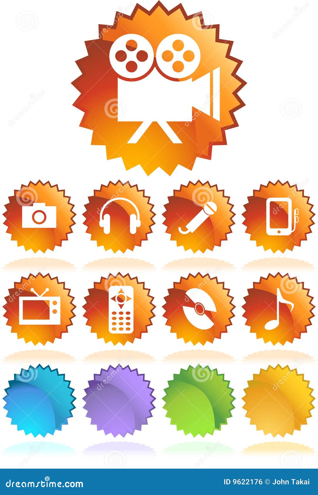 Multimedia Buttons stock vector. Illustration of graphic - 9622176