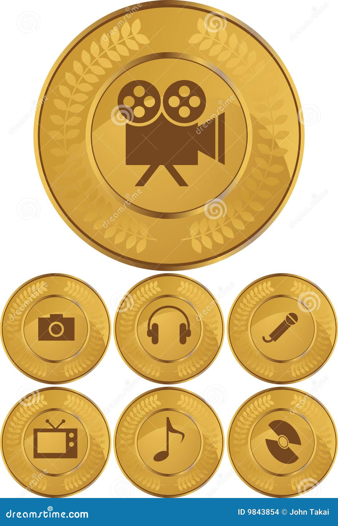 Multimedia Buttons - Gold Coin Stock Vector - Illustration of graphic ...