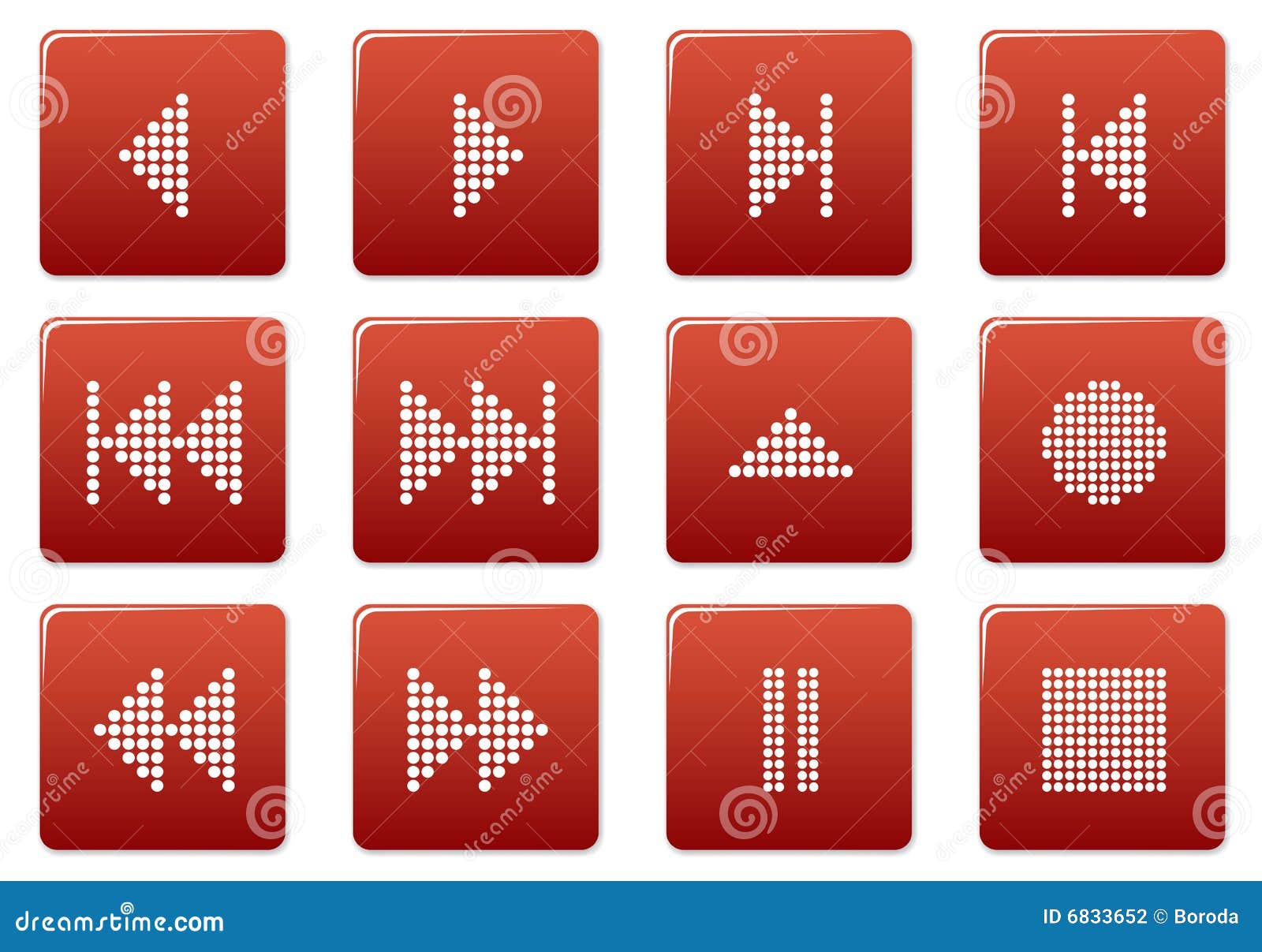 Multimedia buttons set. stock vector. Illustration of forward - 6833652
