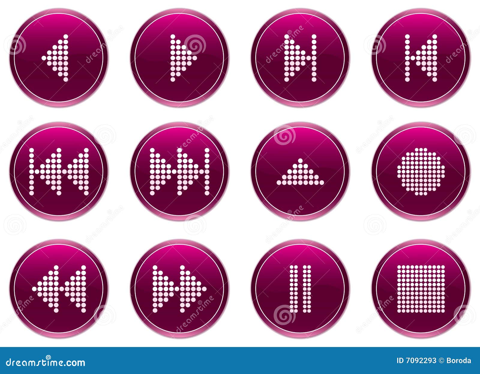 Multimedia buttons set. stock vector. Illustration of information - 7092293