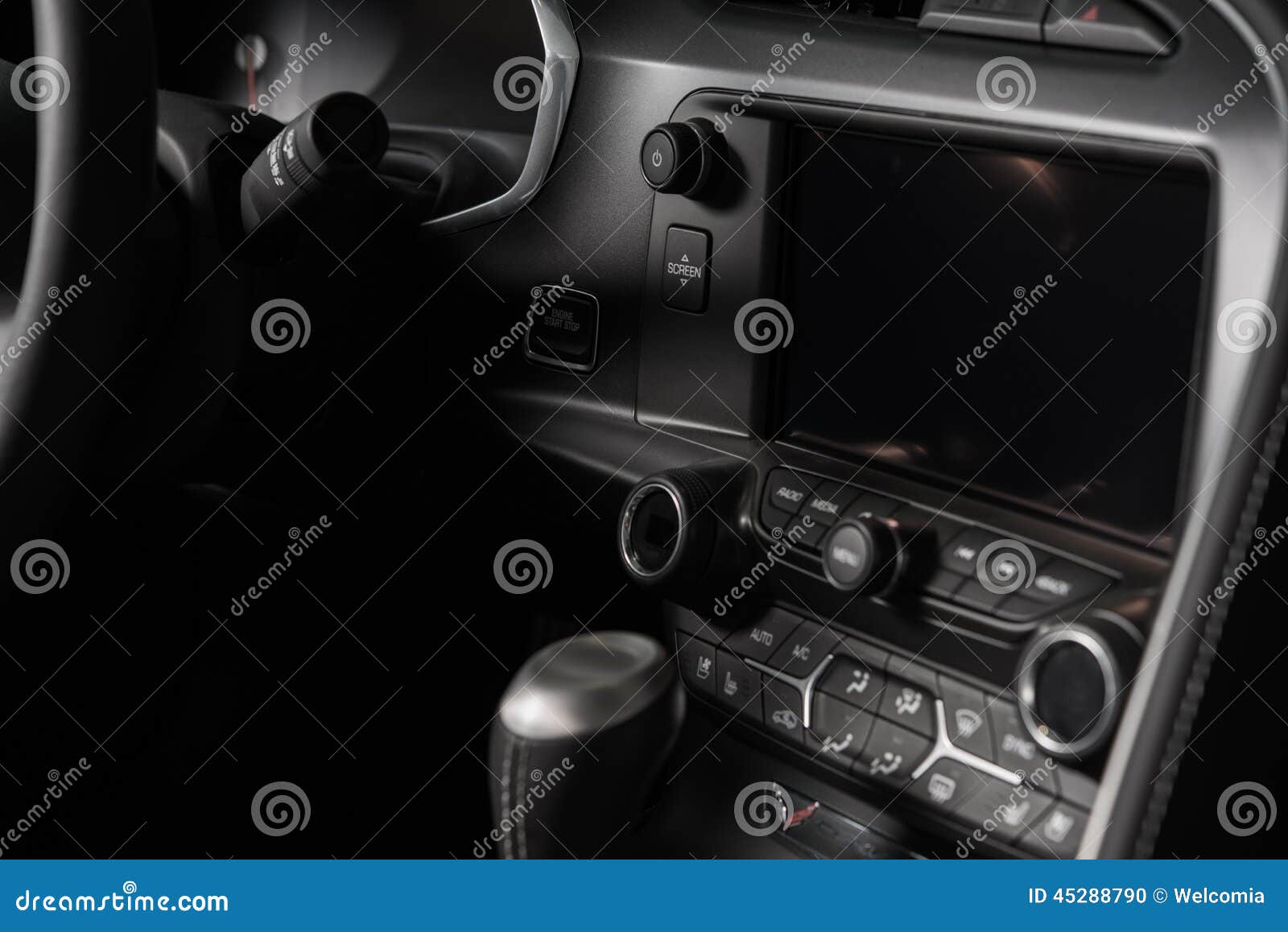 Multimedia Car Console stock photo. Image of screen, destination - 45288790