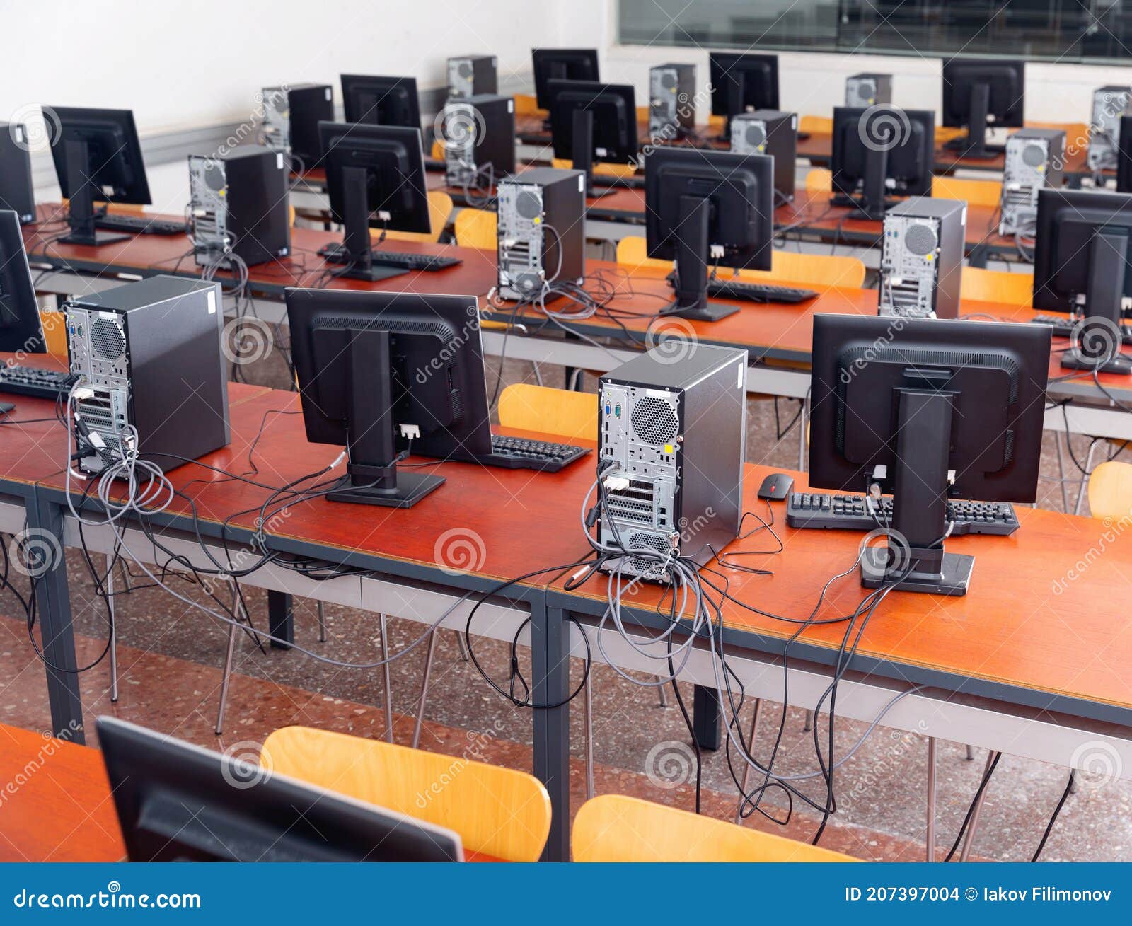 Multimedia Classroom with Computers Stock Photo - Image of technology ...