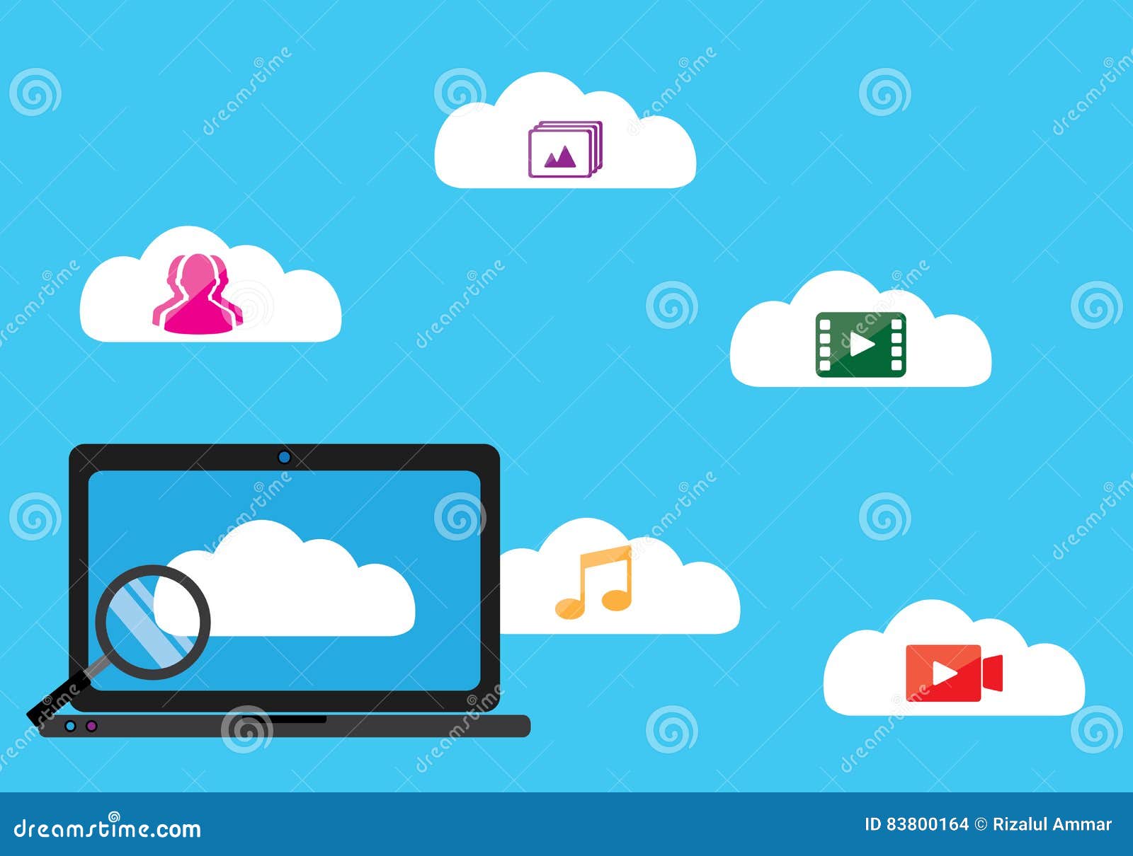 Multimedia cloud computing stock vector. Illustration of management ...