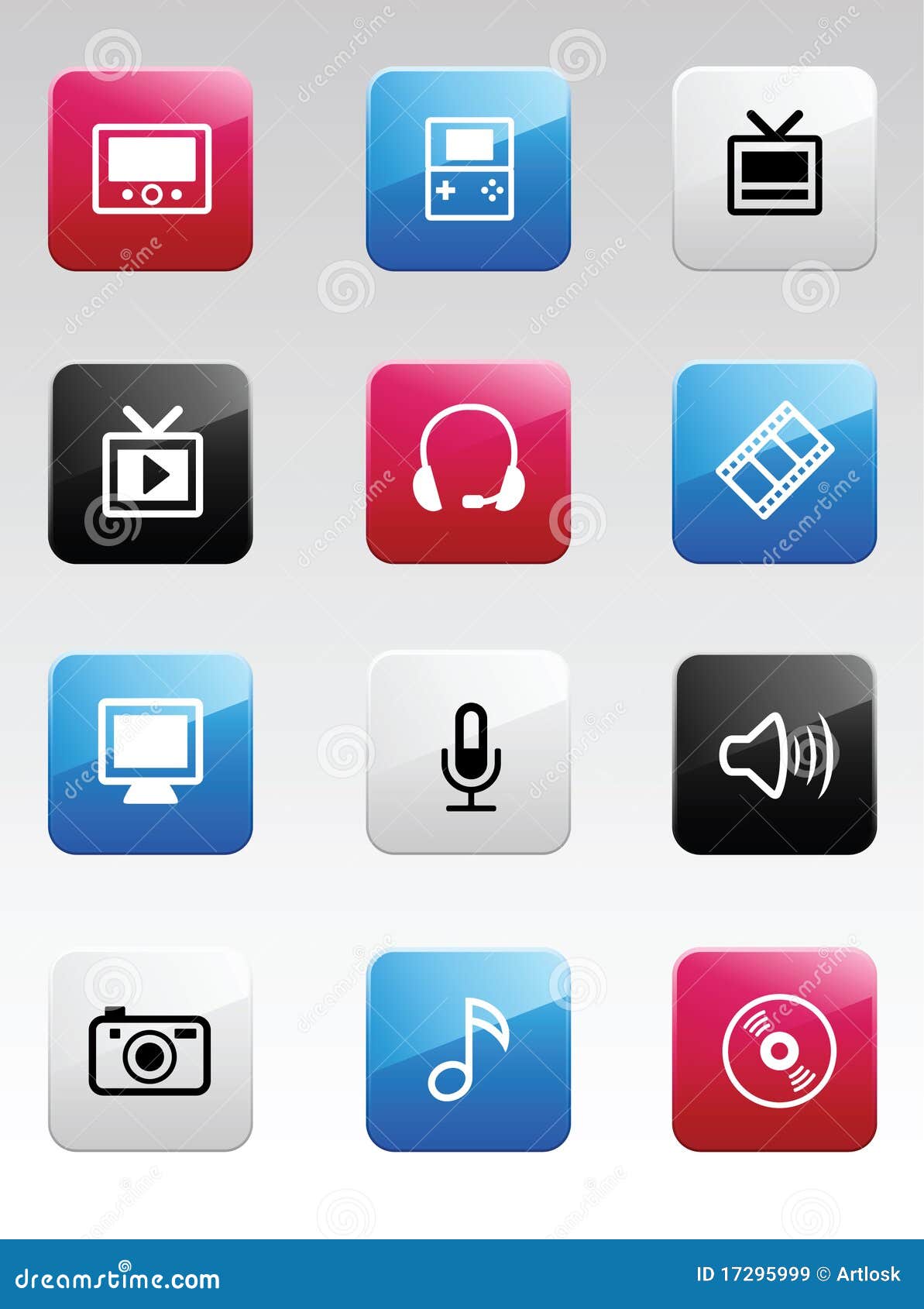 Multimedia color icons stock vector. Illustration of multimedia - 17295999