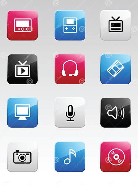 Multimedia color icons stock vector. Illustration of multimedia - 17295999