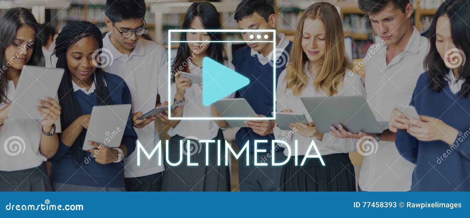 Multimedia Communication Technology Network Concept Stock Image - Image ...