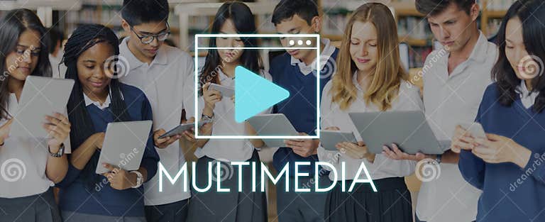 Multimedia Communication Technology Network Concept Stock Image - Image ...