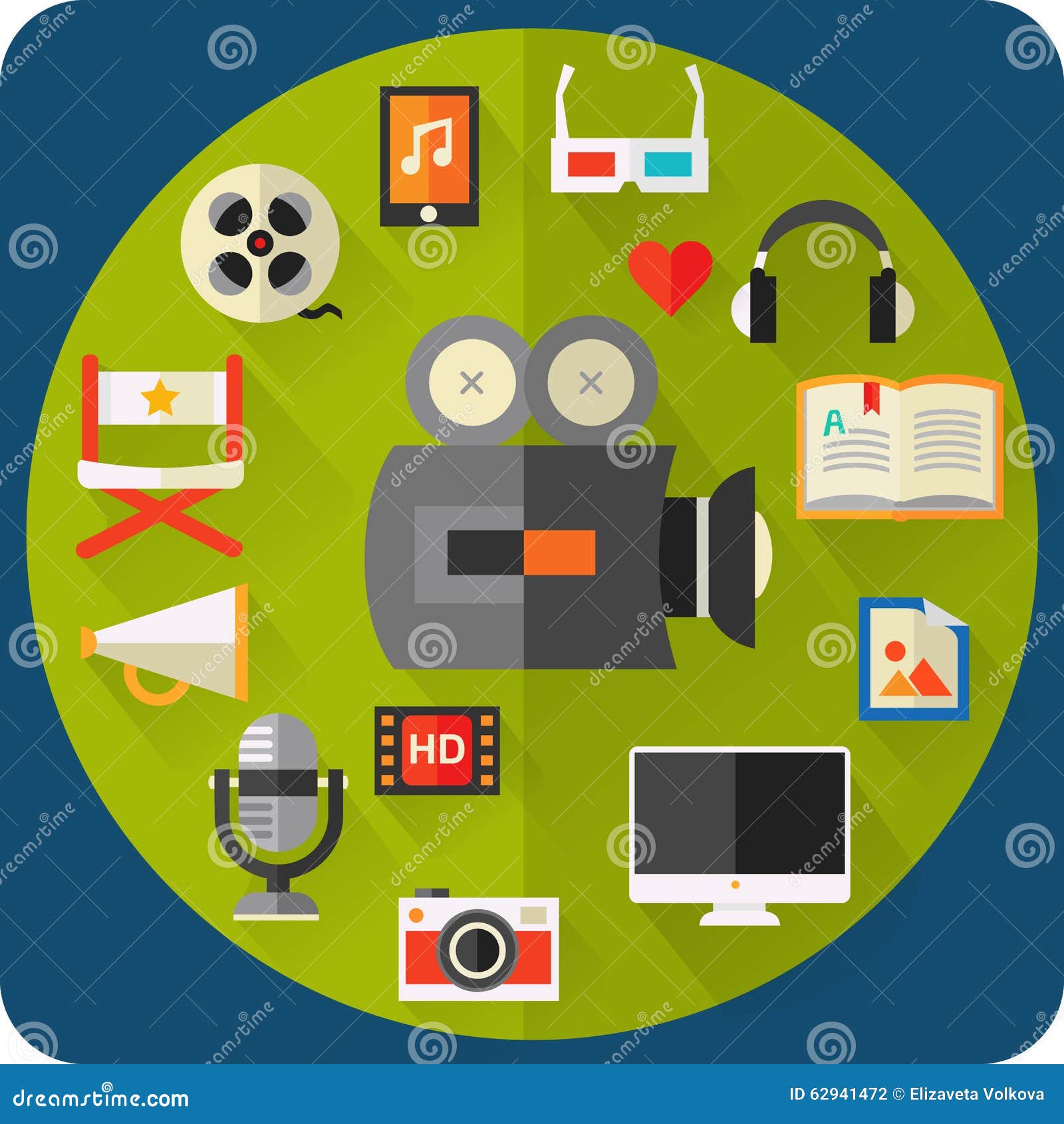 Multimedia concept stock vector. Illustration of button - 62941472