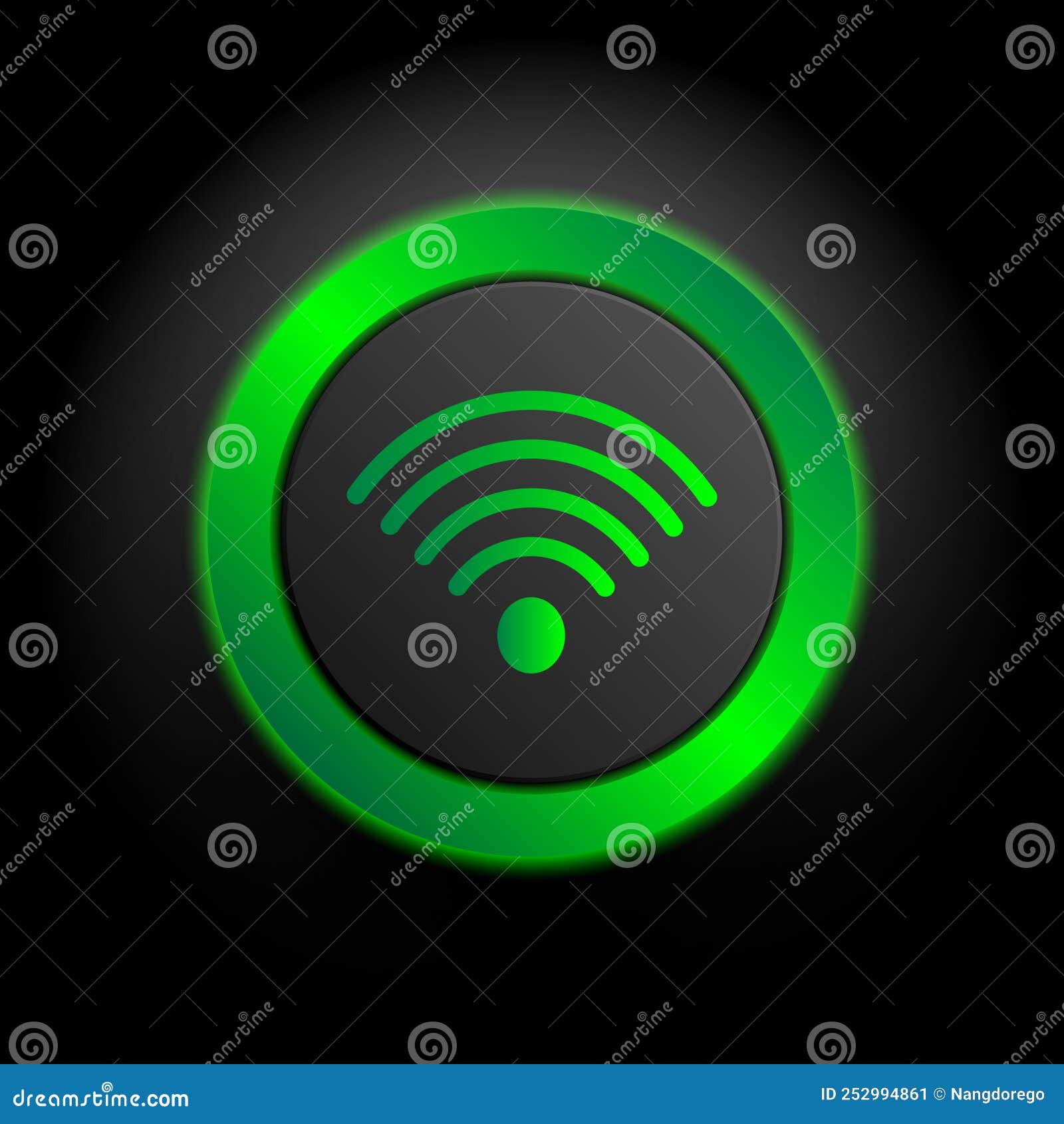 Multimedia and Connection Web Icon Set in Green Color Stock ...