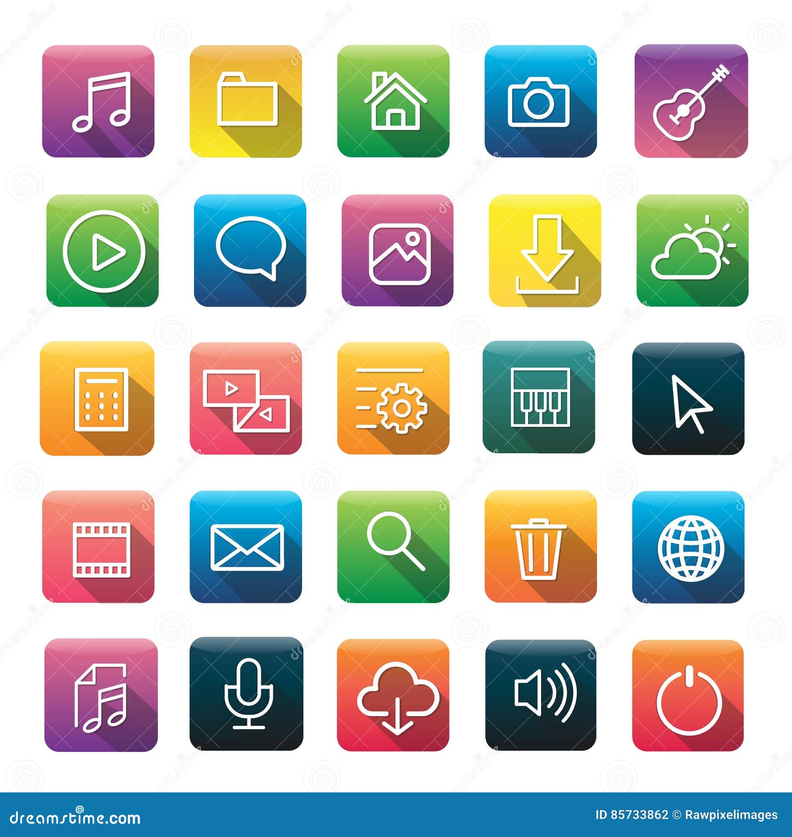 Multimedia Connection Application Content Icon Concept Stock Vector ...