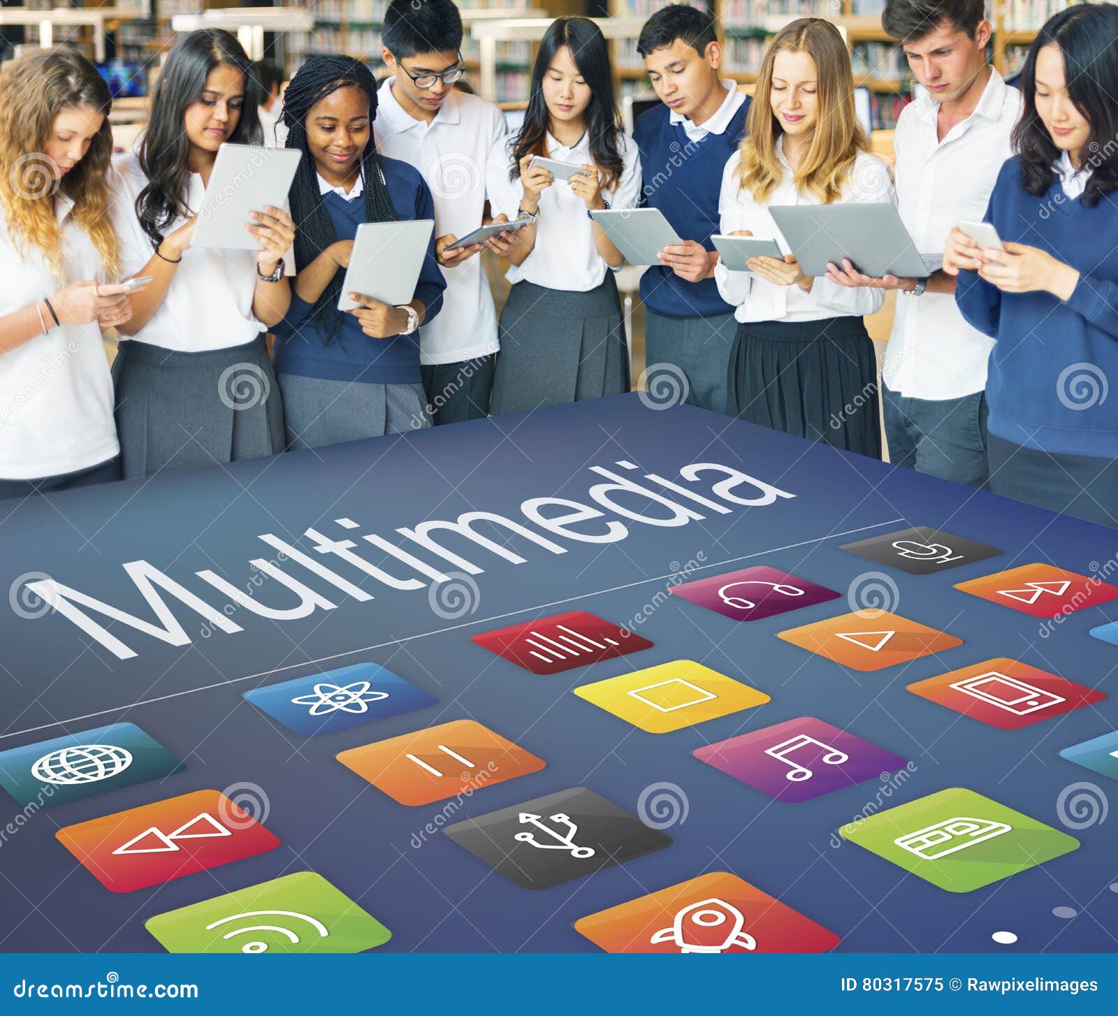 Multimedia Connection Digital Content Futuristic Concept Stock Image ...