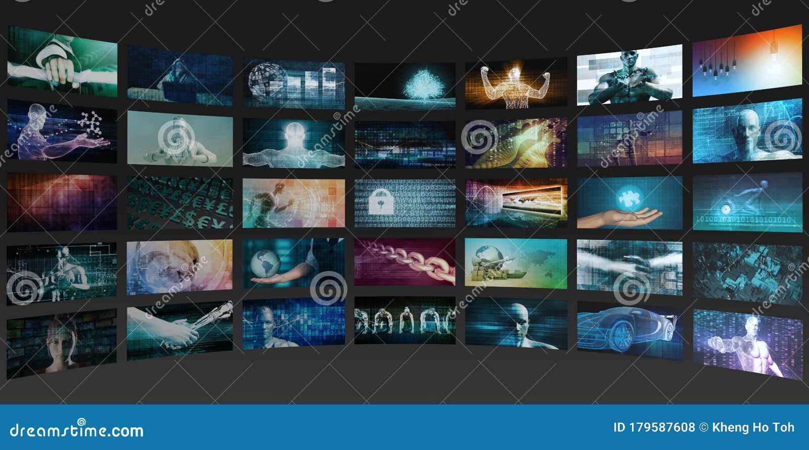 Multimedia Content Streaming Stock Illustration - Illustration of ...