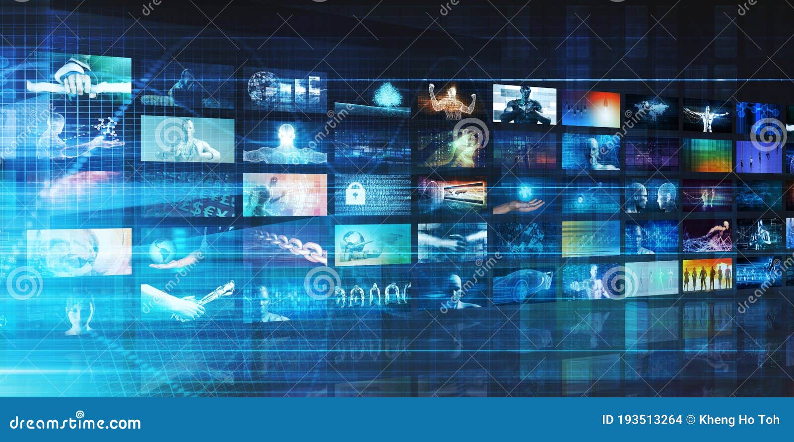 Multimedia Content Streaming Stock Illustration - Illustration of ...