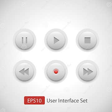 Multimedia Control Button Set Stock Vector - Illustration of internet ...