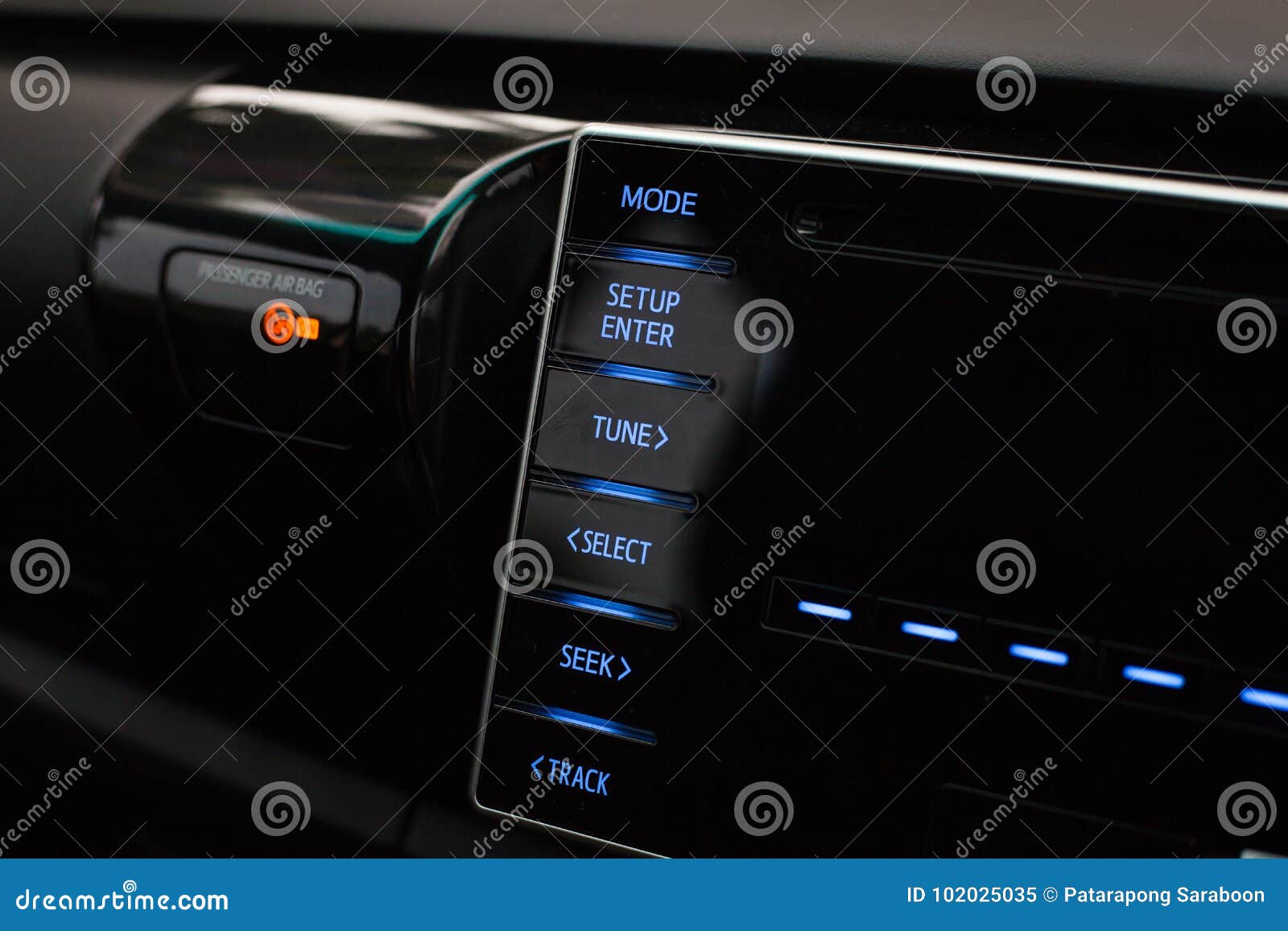 Multimedia Control Buttons in the Car. Stock Image - Image of display ...