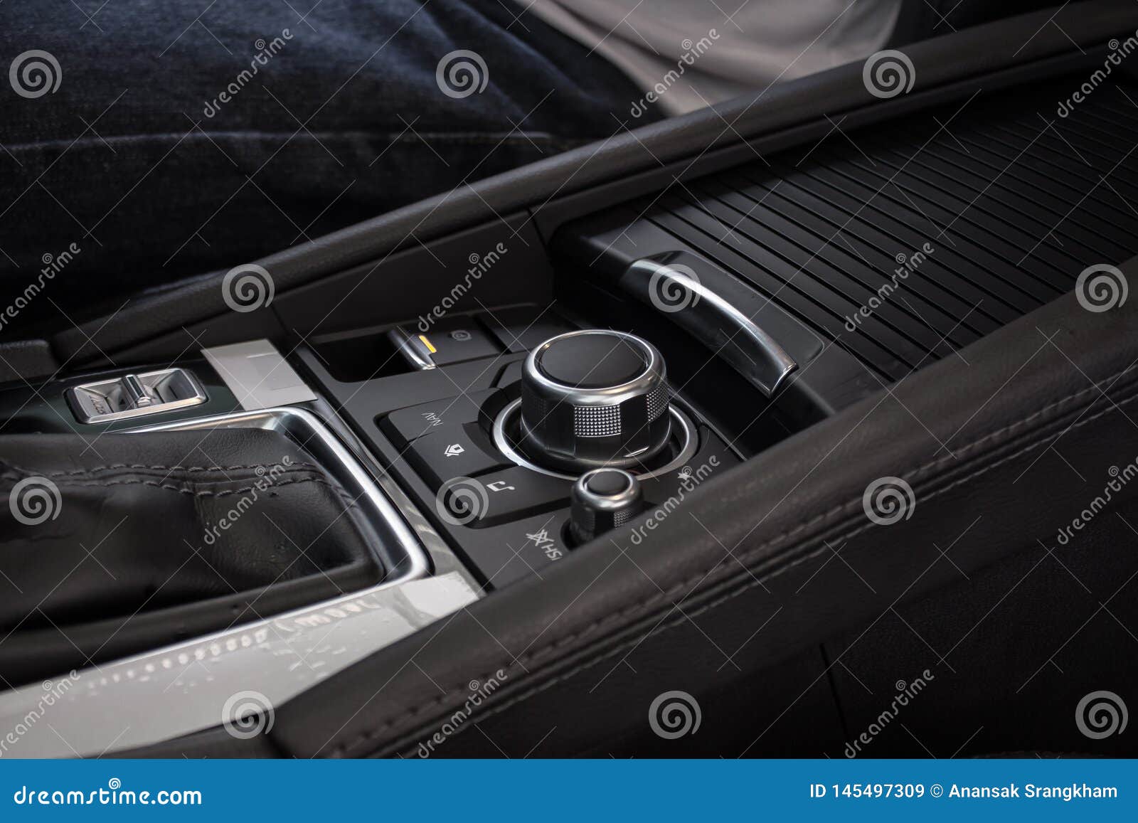 Multimedia Control Buttons of a Modern Car Stock Image - Image of ...