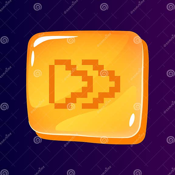 Multimedia Control Glossy Ui Button with Pixelated Icon Stock Vector - Illustration of game ...