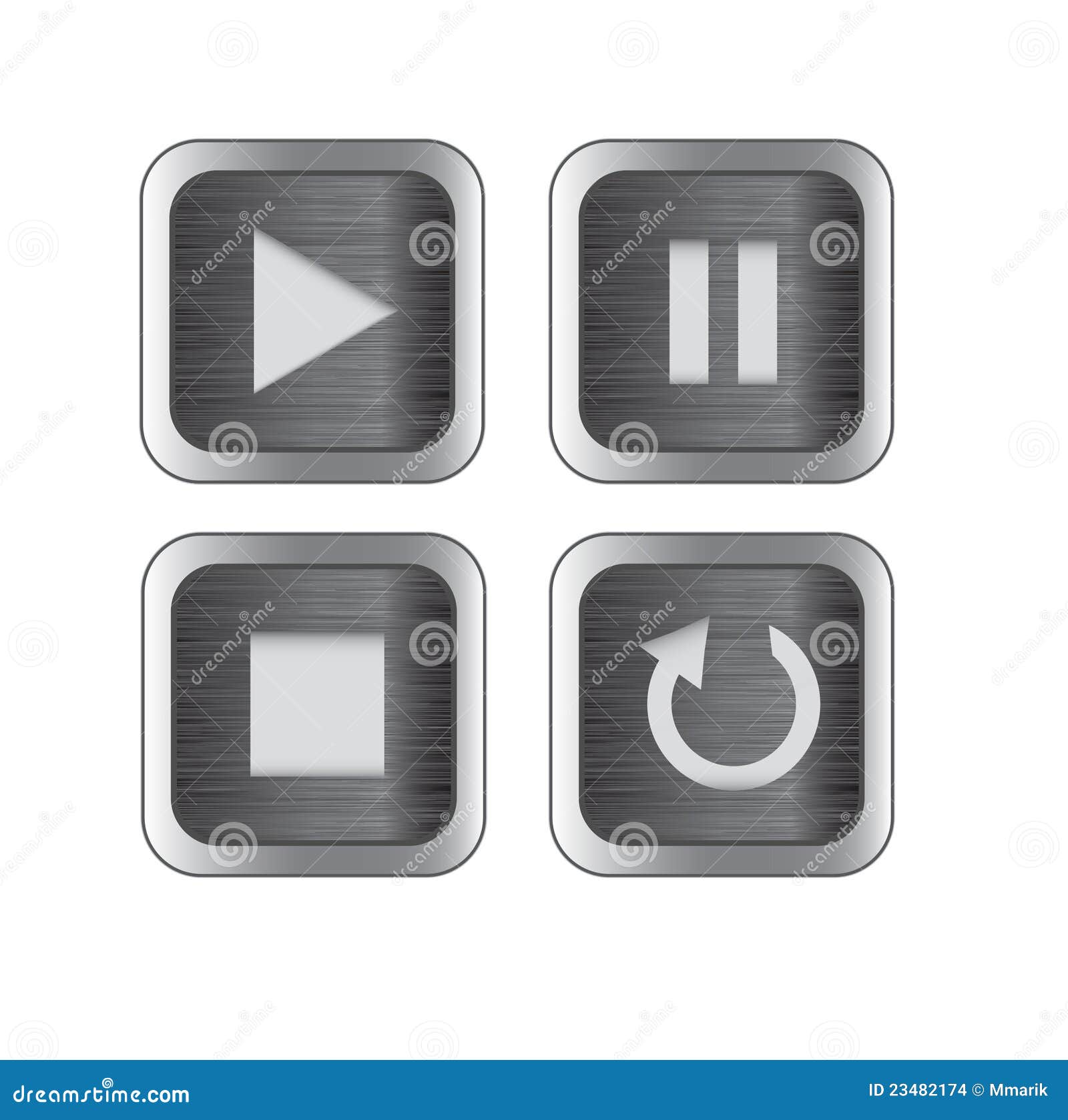 Multimedia Control Icon Set Stock Vector - Illustration of play ...