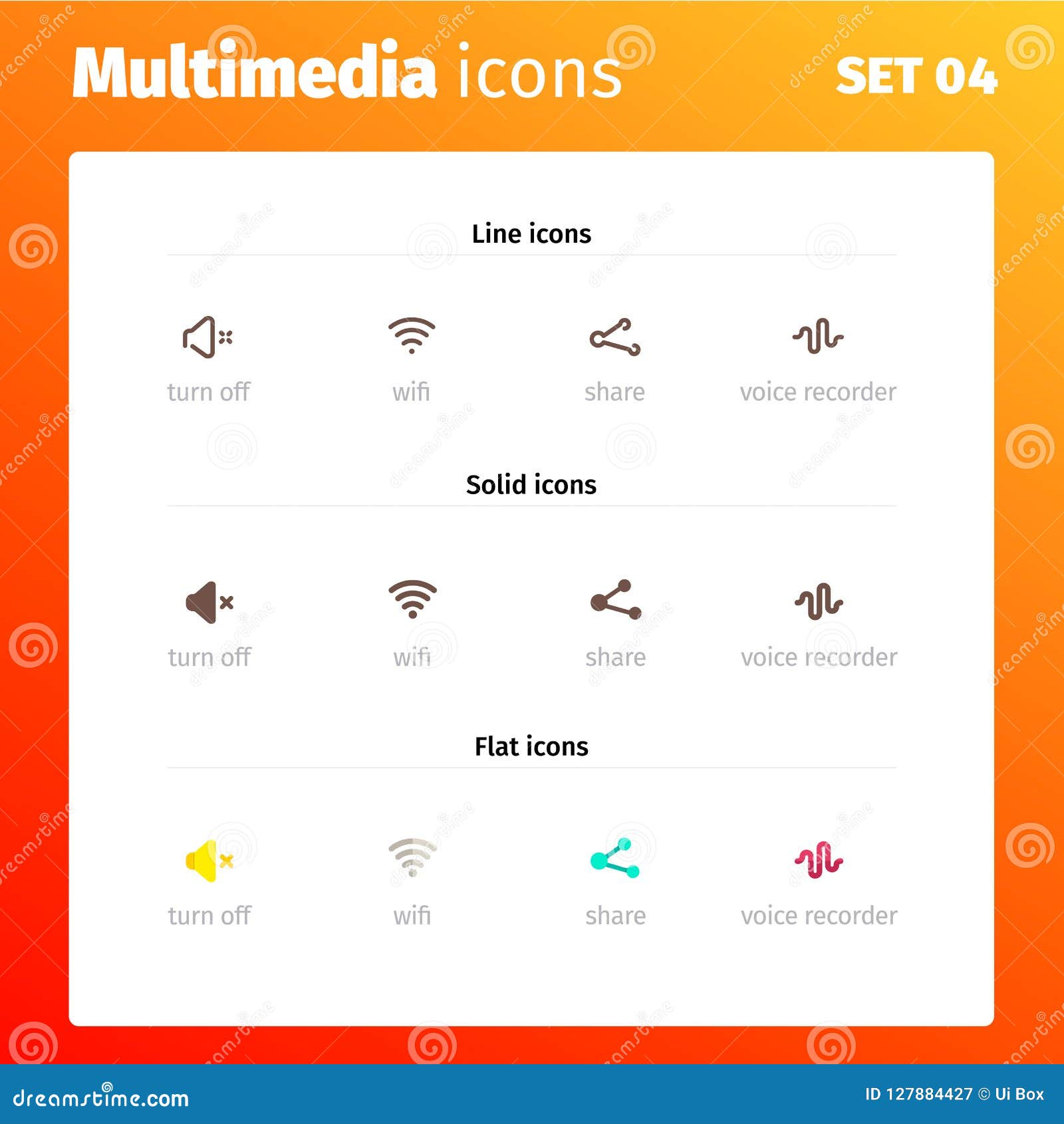 Multimedia Control Icons for Website and Applications Stock ...