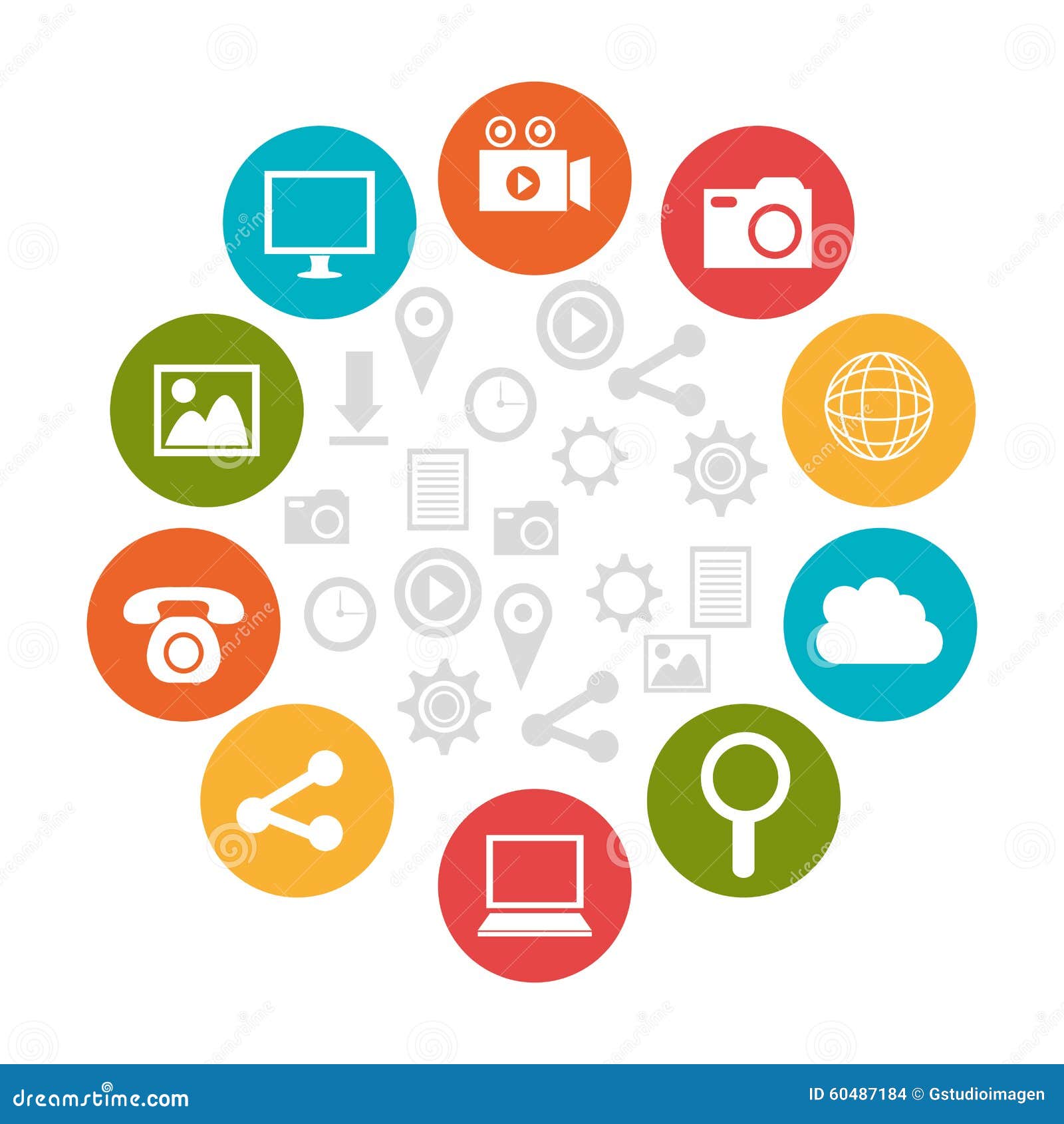 Multimedia design. stock vector. Illustration of communication - 60487184