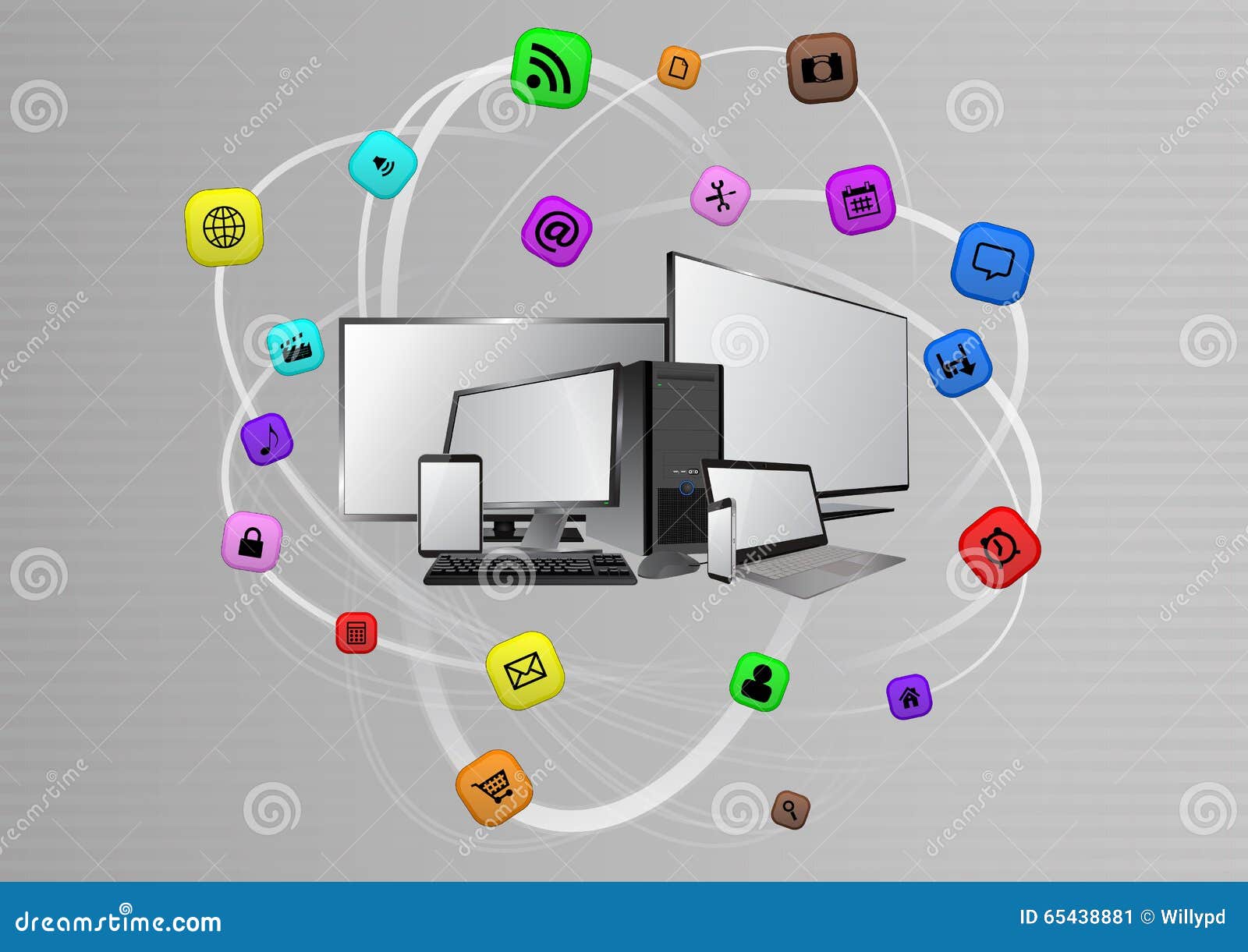 Multimedia device stock vector. Illustration of colorful - 65438881