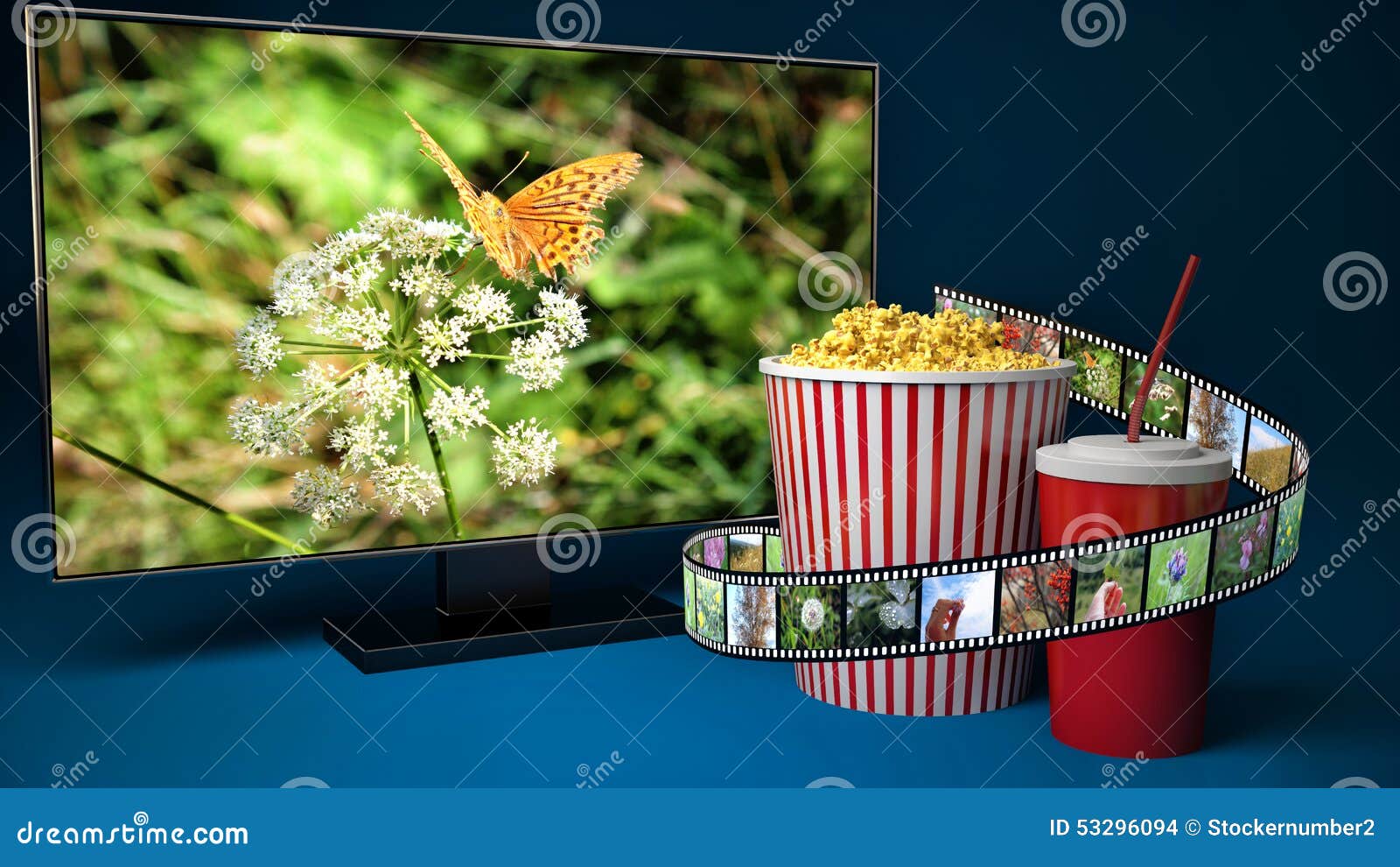 Multimedia Display for Watching Movies Stock Illustration ...