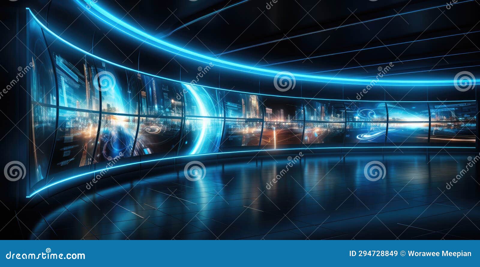 Multimedia Entertainment, Futuristic Technology Background. Generative ...