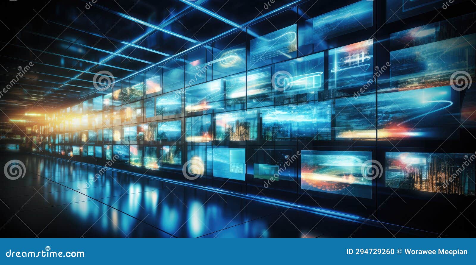 Multimedia Entertainment, Futuristic Technology Background. Generative ...